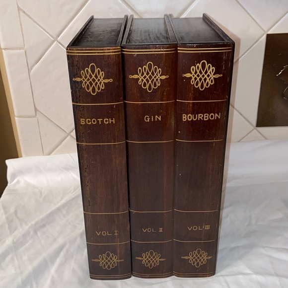 Dining | Rare Hidden Vintage Wooden 3 Book Decanter Box | Poshmark